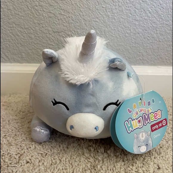 Toys | Kellytoy Squishmallow 8 Laying Down Hugmee Delva The Unicornblue ...